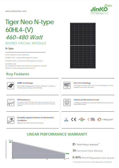 Jinko 475W Tiger Neo Solar Panel | High-Efficiency Black Frame | Zero Grid – Zero Grid AU